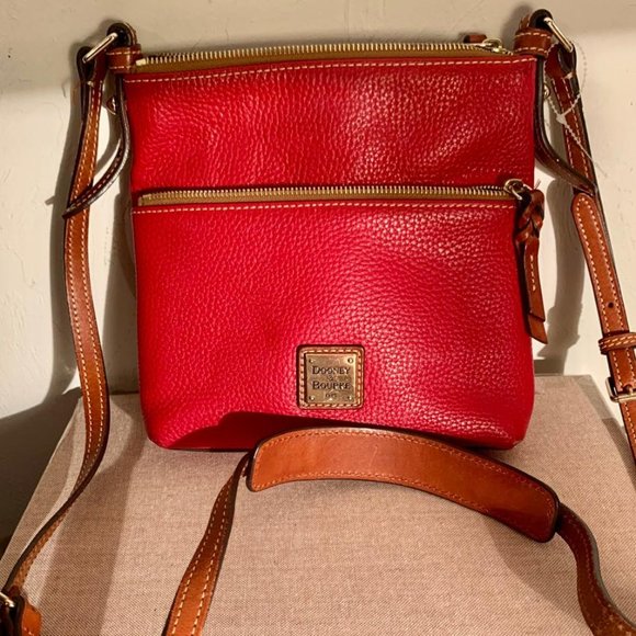 Bags | Dooney Bourke Bags Crossbody In Bright Red 10 Pebbled Leather ...